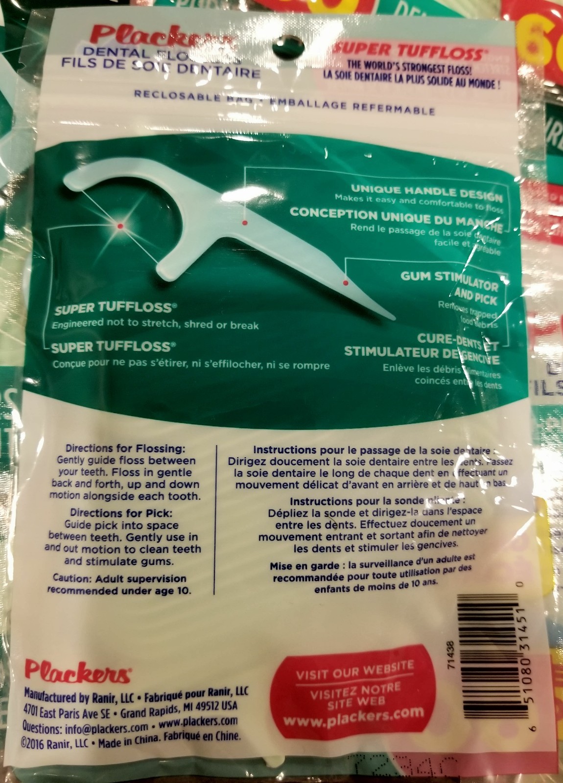 4 Packs 60ct Plackers Mint Dental Flossers High-Performance Flossers ...