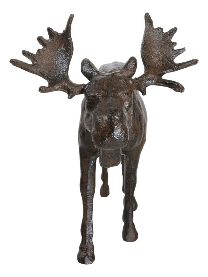 Cast Iron Large Emperor Stag Elk Bull Moose In Bronze Finish Figurine ...