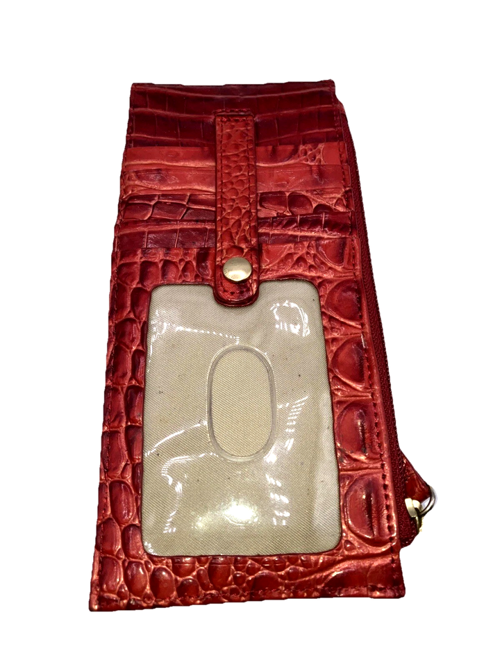 Brahmin credit card wallet red opal Melbourne croc-embossed leather | eBay