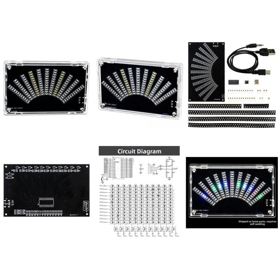 LED Driven For Audio Visualizer Kit with Acrylic Case for Spectrum ...