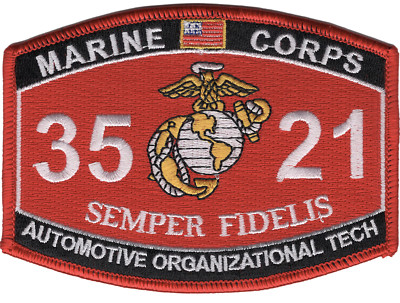 4.5" MARINE CORPS MOS 3521 AUTOMOTIVE ORGANIZATIONAL TECH EMBROIDERED ...