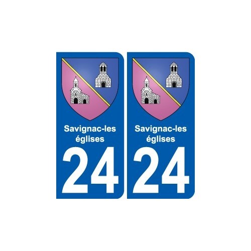 24 Savignac-les-églises blason autocollant plaque stickers ville | eBay