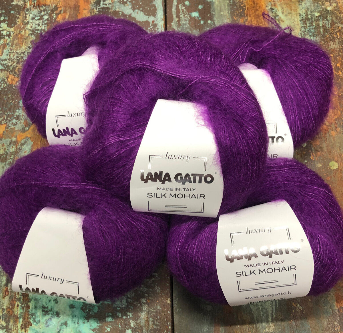 Lot of 5 Lana Gatto Purple Grape Silk Mohair Yarn 25g/212m Each #9378 ...