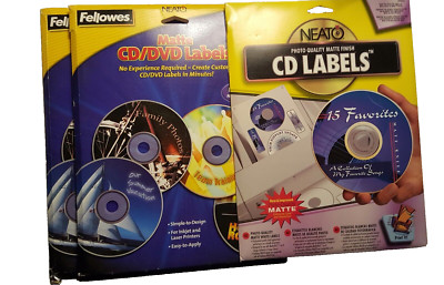 NEW FELLOWES MATTE CD & DVD LABELS 252 LABELS W/60PCS BONUS INK & LASER ...