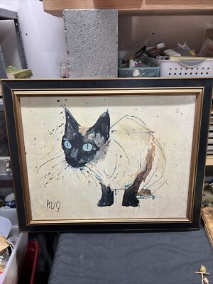 Fritz Rudolf Hug Siamese Cat on Canvas | eBay
