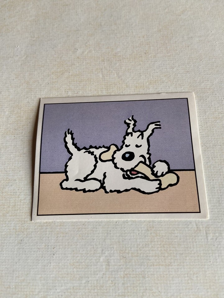 1 STICKER AUTOCOLLANT PANINI ANIMAUX FAMILIERS TINTIN MILOU 1989 RARE ...