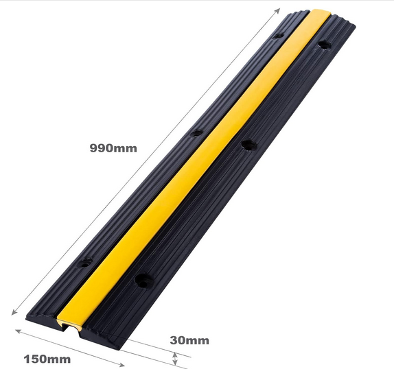 Floor Cable Protector 1 Channel Rubber Heavy Duty Ramp Cover EV Patio ...