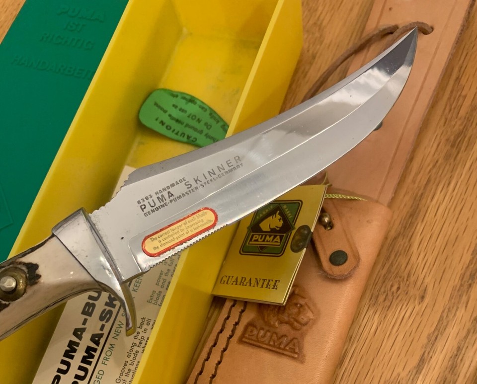 1972 STAG PUMA SKINNER 6393 KNIFE WITH SHEATH NEVER USED IN BOX | eBay