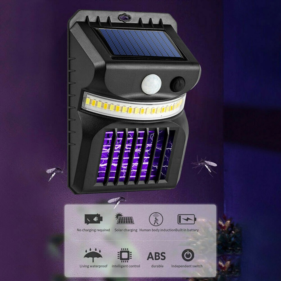 Solar Power Outdoor Mosquito Insect Killer LED Light Trap Fly Bug ...