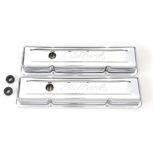 Edelbrock 4449 Signature Series Valve Covers 59-86 SBC Chevy 262-400 ...