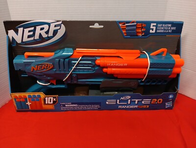 NERF Elite 2.0 Ranger PD-5 Blaster Dart Storage Pump Action 10 Darts ...