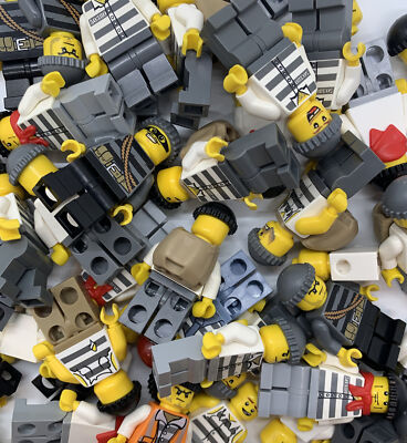 LEGO Jail Prisoner Robber Town City Minifigures RANDOM LOT OF 5 | eBay ...