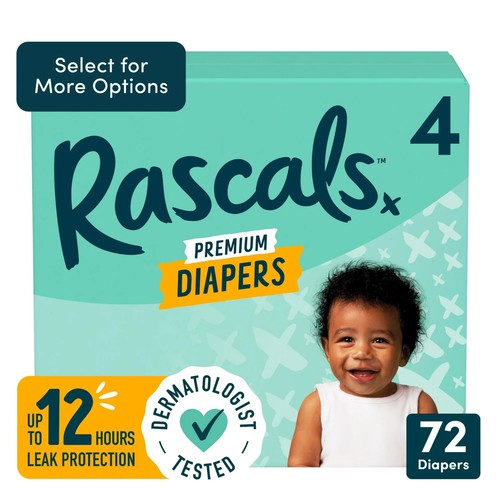 Rascals Premium CoComelon Absorbent Baby Diapers Size 4, 72 Count ...
