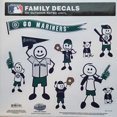 Seattle Mariners Outdoor Rated Vinyl Family Decals MLB Licensed ...