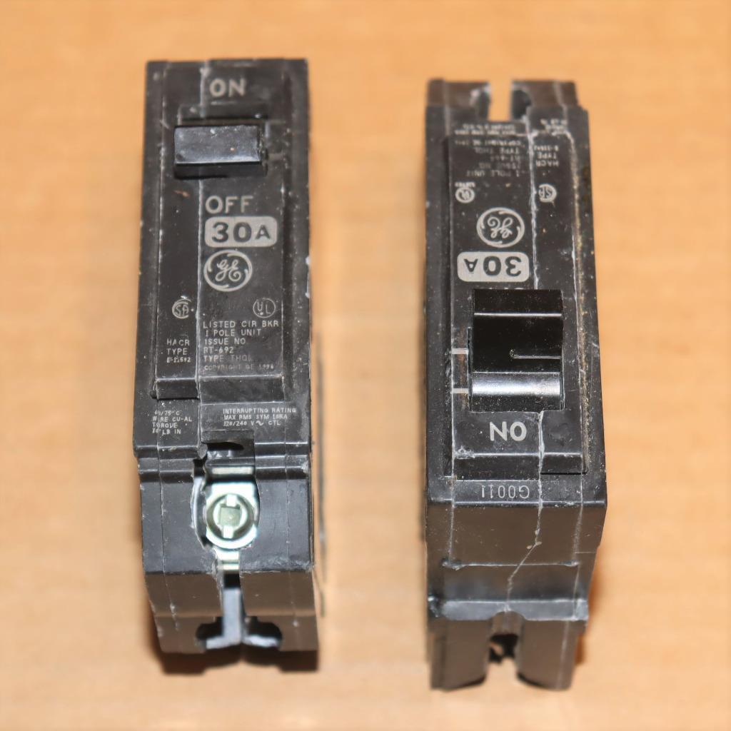 Lot of 2 GE THQL1130 1 Pole 30 Amp Circuit Breakers | eBay