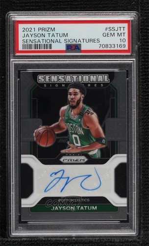 2021 Panini Prizm Sensational Signatures Jayson Tatum #SS-JTT PSA 10 ...