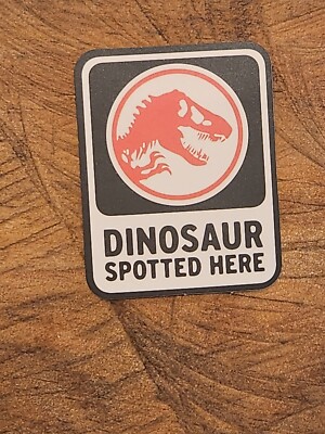 DINOSAUR STICKER Caution Warning Beware Danger T-Rex Raptor Lizard ...