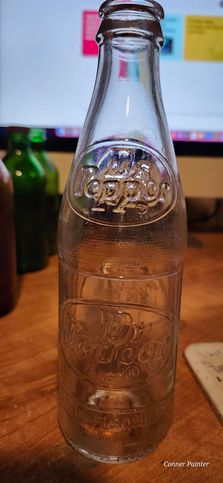 Vintage 1972 10 oz Dr Pepper Embossed Clear Glass Bottle. 1 way bottle ...