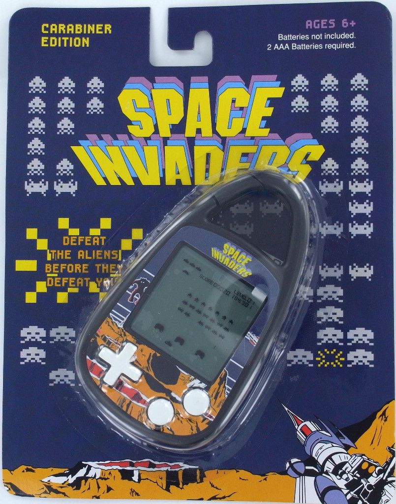 SPACE INVADERS Handheld Electronic GAME 70's Taito Clip-on Carabiner ...