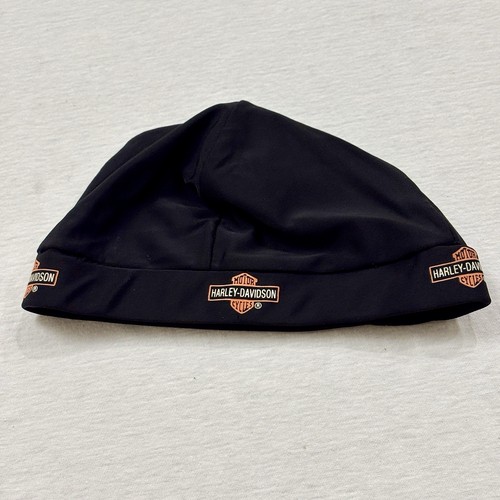 Harley Davidson Skull Cap Do Rag Mens Black Nylon Stretch Bar Shield ...