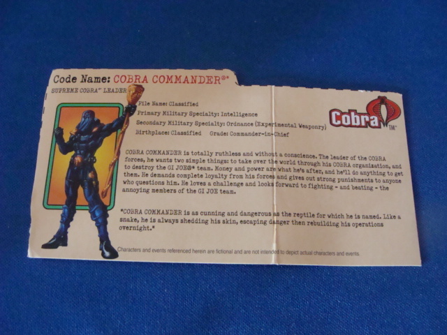 Cobra Commander File Card GI Joe Modern | eBay