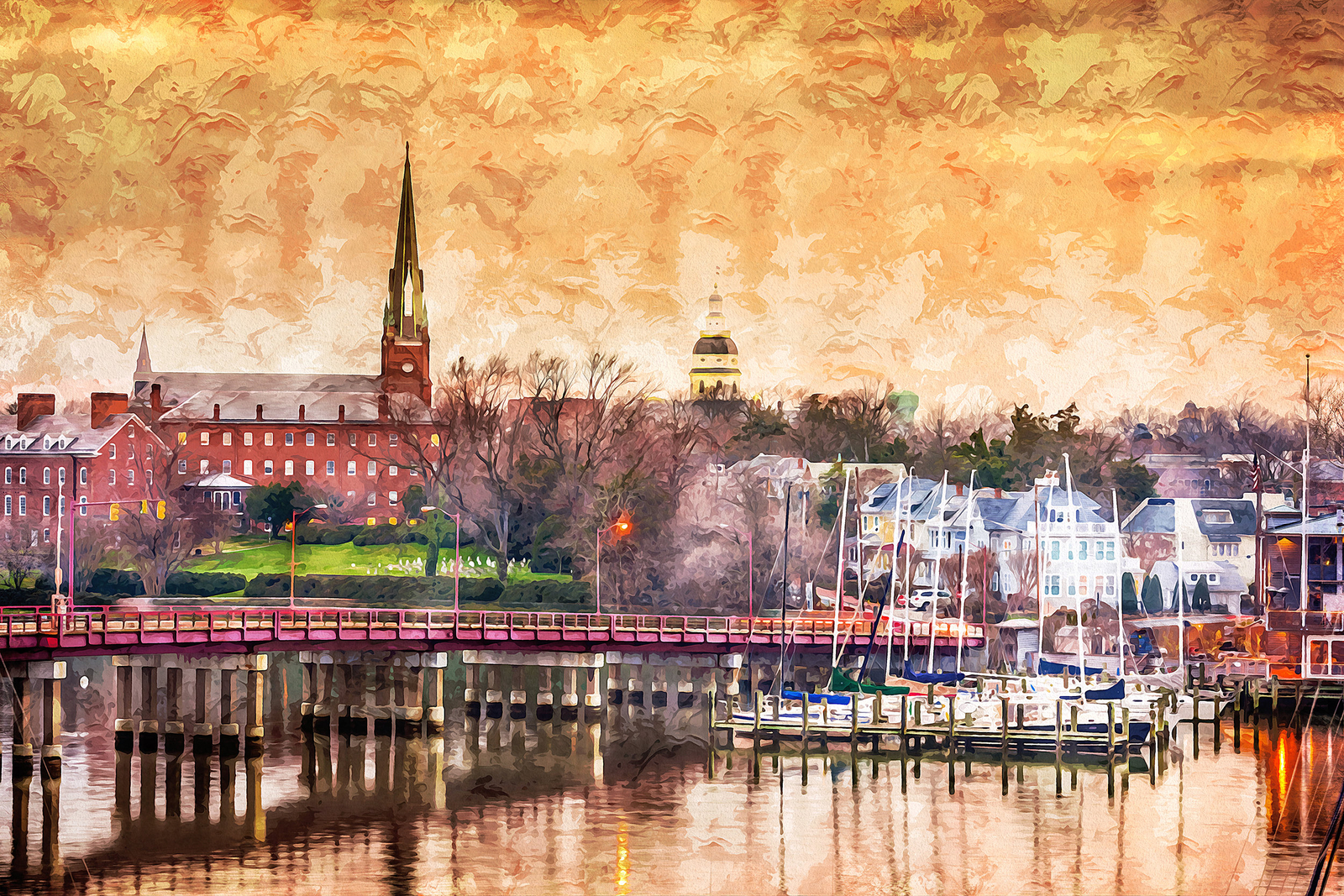 Annapolis Maryland watercolor, Annapolis Maryland wall art, Annapolis ...