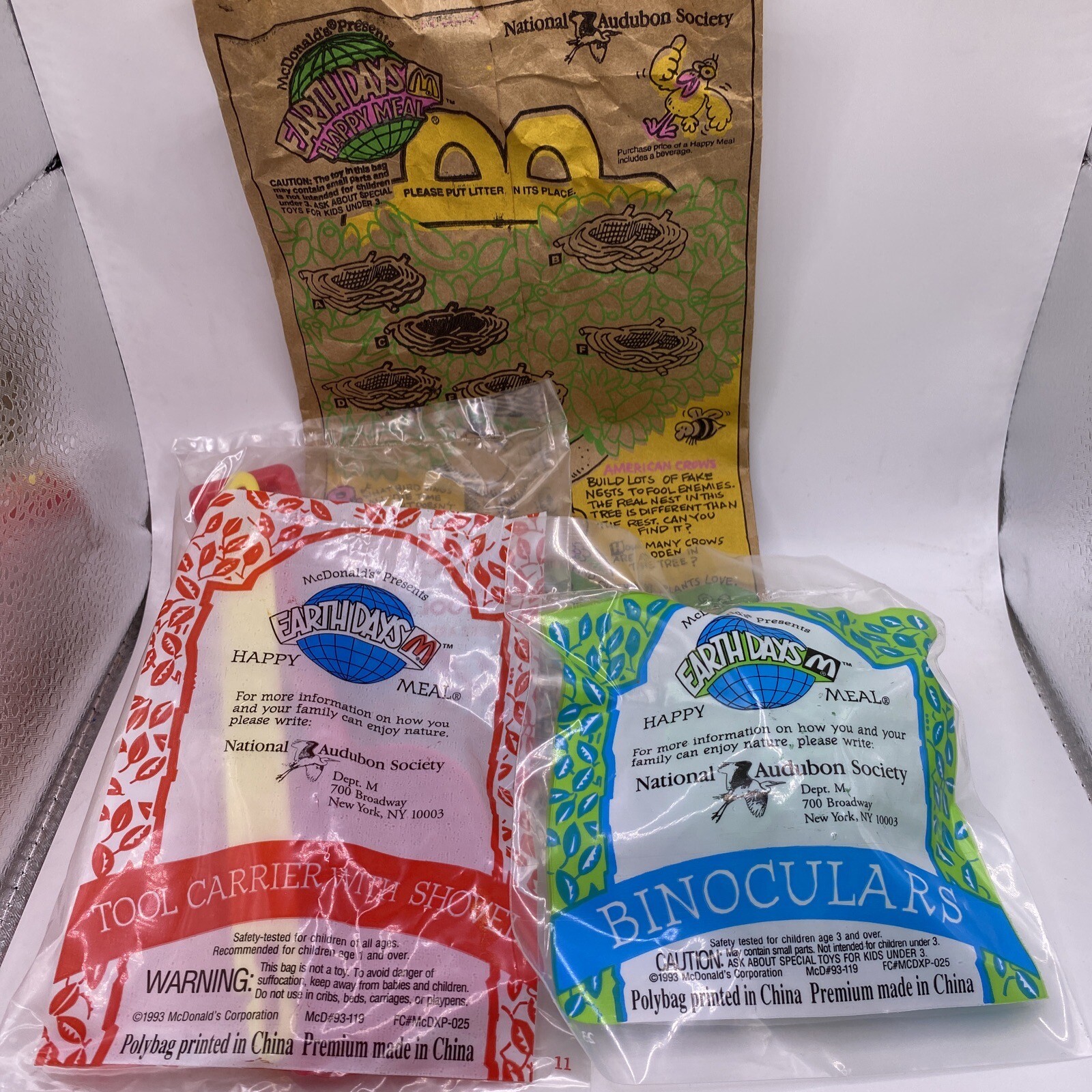 1993 McDonald's Earth Days Toys- Binoculars and Tool carrier With ...