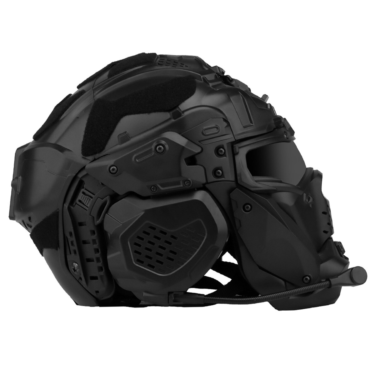 Tactical Airsoft Helmet with Paintball Full Face Mask Built-in HD ...