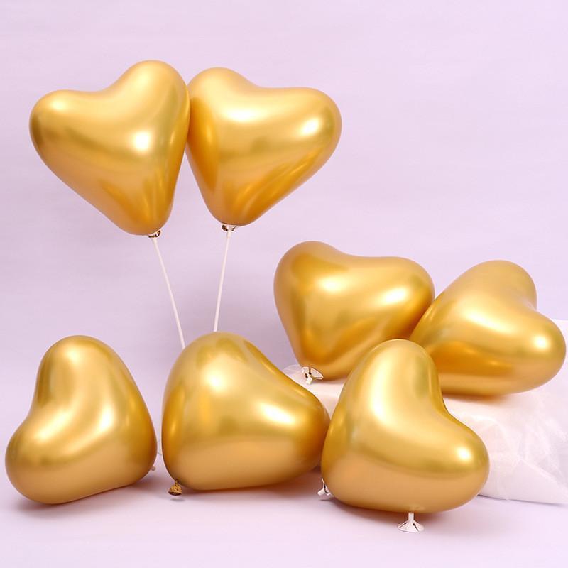 100 LOVE HEART SHAPE BALLOONS Wedding Party Romantic Baloon Birthday ...