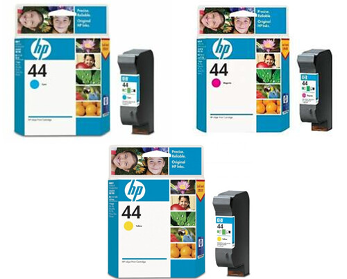 3 PACK GENUINE HP 44 INK CARTRIDGES 51644ME MAGENTA 51644CE CYAN ...