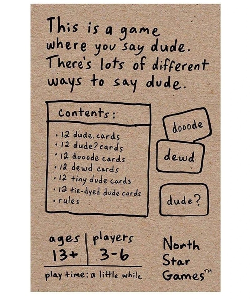 Dude: It's a Game Where You Say "Dude" Card Game | eBay