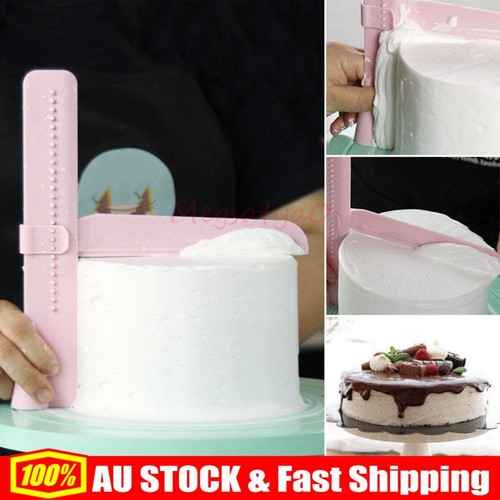 Pink Adjustable Fondant Cake Scraper Edges Smoother Piping Cream ...