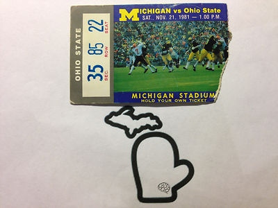 1981 Michigan v Ohio State THE GAME Original Football Ticket Stub OSU ...