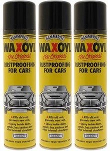 3 X CLEAR HAMMERITE AEROSOL WAXOYL CAR RUST PROOFING UNDER SEAL WAX OIL ...