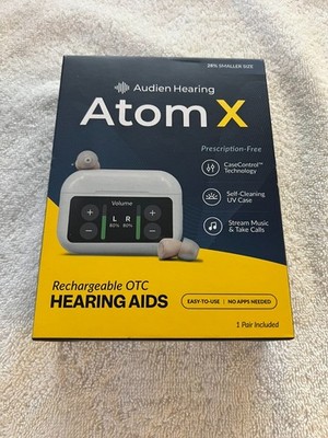 AUDIEN HEARING ATOM X RECHARGEABLE OTC HEARING AIDS BRAND NEW | eBay