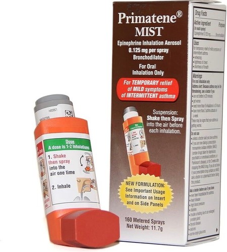 PRIMATENE MIST 160 SPRAYS EPINEPHRINE INHALATION AEROSOL NT WT 11.7 g ...