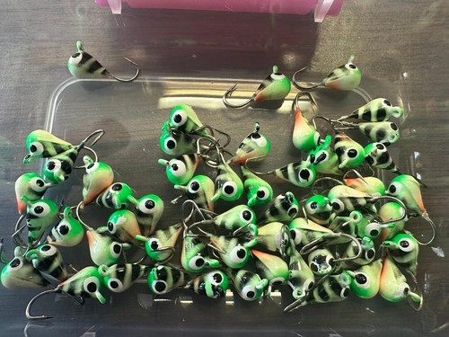 Tungsten green fire tiger fishing jigs 5mm lot of 10 | eBay
