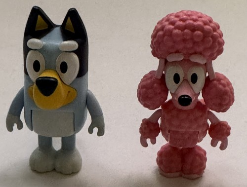 Disney Jr Bluey Coco ( Pink Poodle ) & Bandit ( Dad ) 2.5" Poseable ...