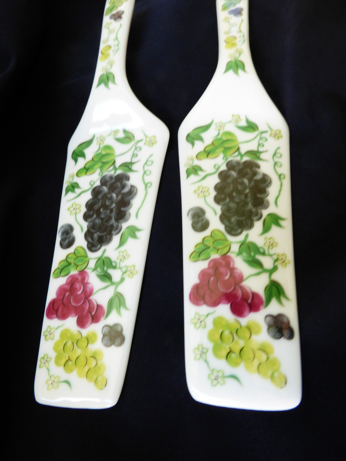 VTG Set of 2 porcelain pie cake server grape pained pattern | eBay