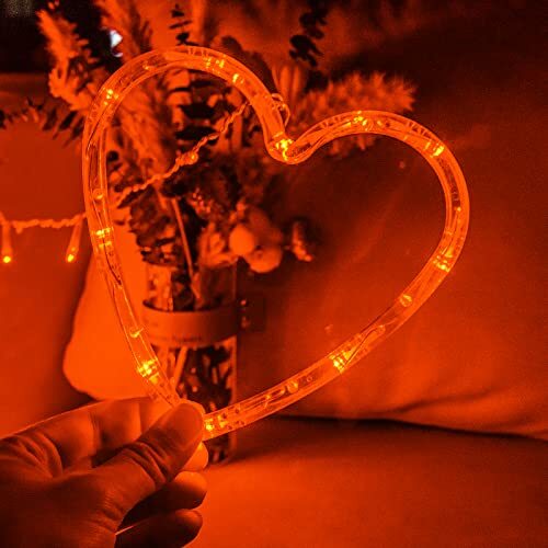 Valentines Day Decor Romantic Red Heartshaped 138 Leds 12 Hearts String ...