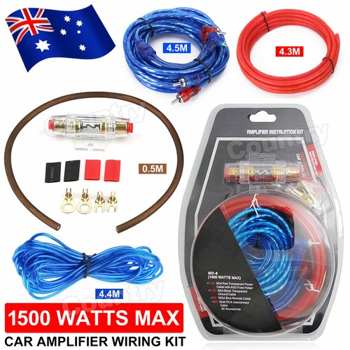 1500w Audio Subwoofer Sub AMP RCA Car Amplifier Wiring Kit Power Cable ...