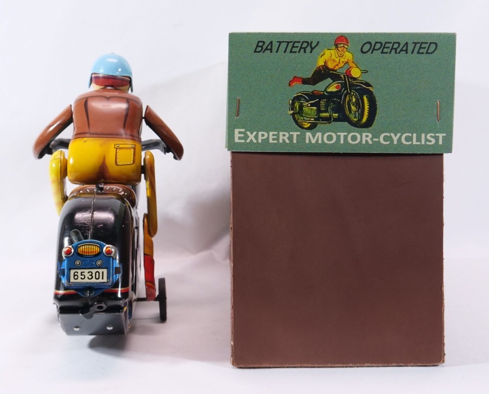 1950's Masudaya (MT) EXPERT ATOM TRICK MOTOR CYCLIST with OG fake box ...