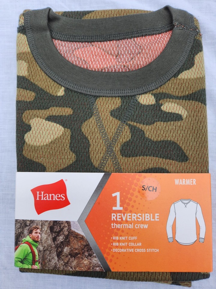 Men's Hanes Reversible Thermal Crew - Various Colors and Sizes - Free ...