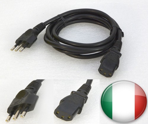ITALIAN ITALY PC KABEL STROMKABEL COMPUTER CABLE POWERCORD 3-PIN IEC320 ...