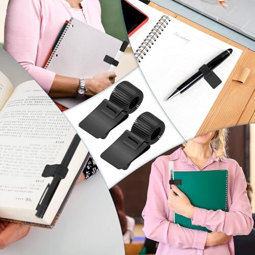 5 Pieces Black Metal Pen Clip Holder, Universal Adjustable Clipboard ...