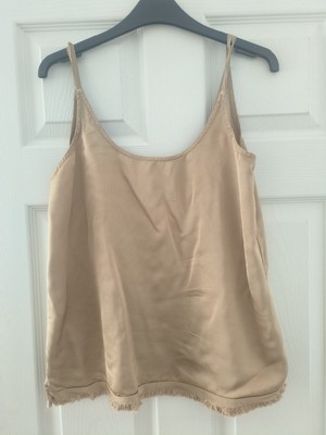 Beige Satinate Spaghetti Straps Top Size M-L | eBay UK