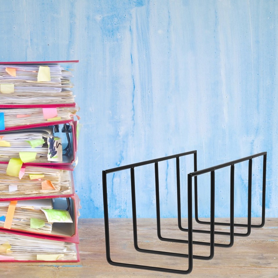 Record Storage Rack Desktop Vinyl Shelf Office Magazine Book File ...