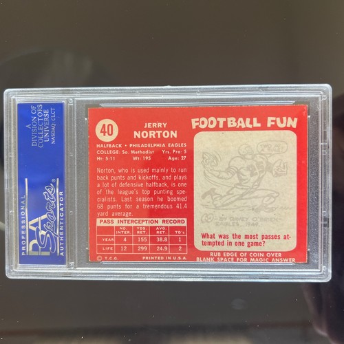 Jerry Norton Eagles HOF 1958 Topps #40 Set Break — Combine Shipping ...