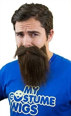 Realistic Fake Beard and Mustache – Dark Brown Costume Accessory | eBay