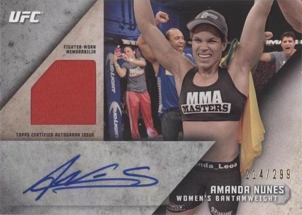 2015 Topps UFC Knockout - Autographed Relics #KAR-AN Amanda Nunes /299 ...